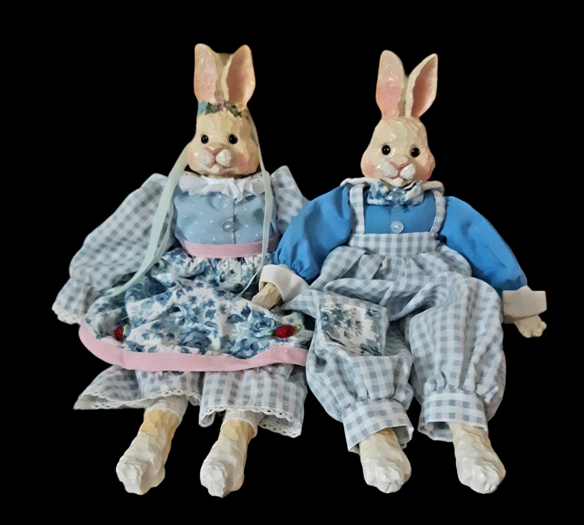 Vintage Rabbit Couple Shelf Sitters - Etsy