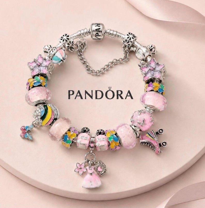 Pandora Bracelet With Silver Charms - Etsy