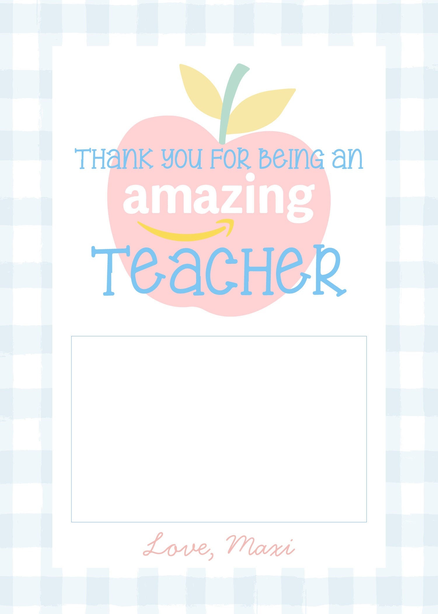Amazon Gift Card Teacher Tag personalized Digital Printable - Etsy UK