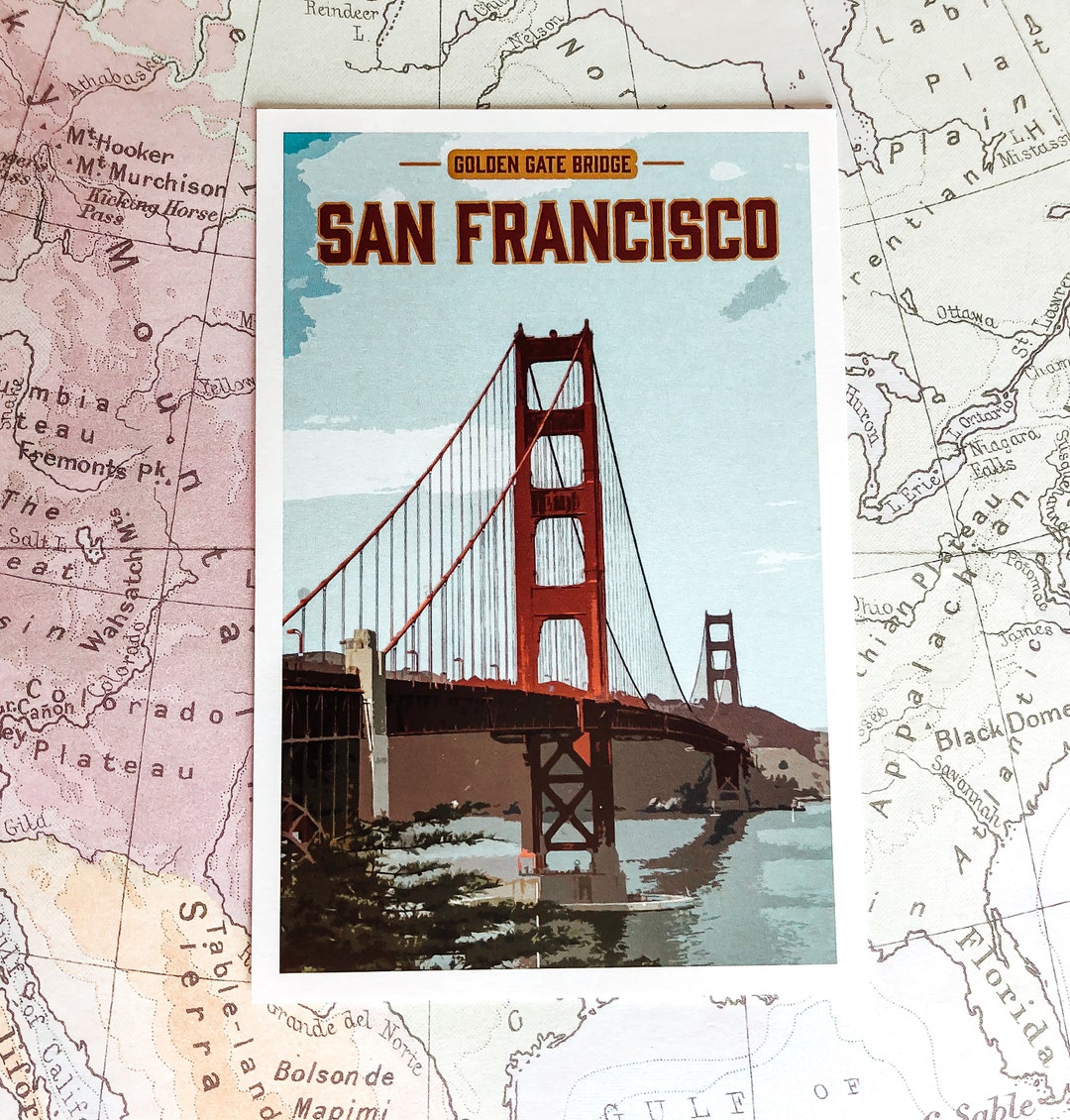 Golden Gate Bridge Postcard - Etsy