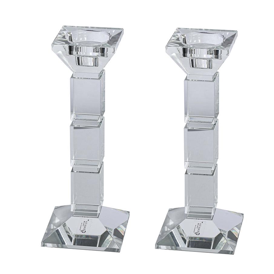 Crystal Candlesticks Square Design Set of Two - Etsy