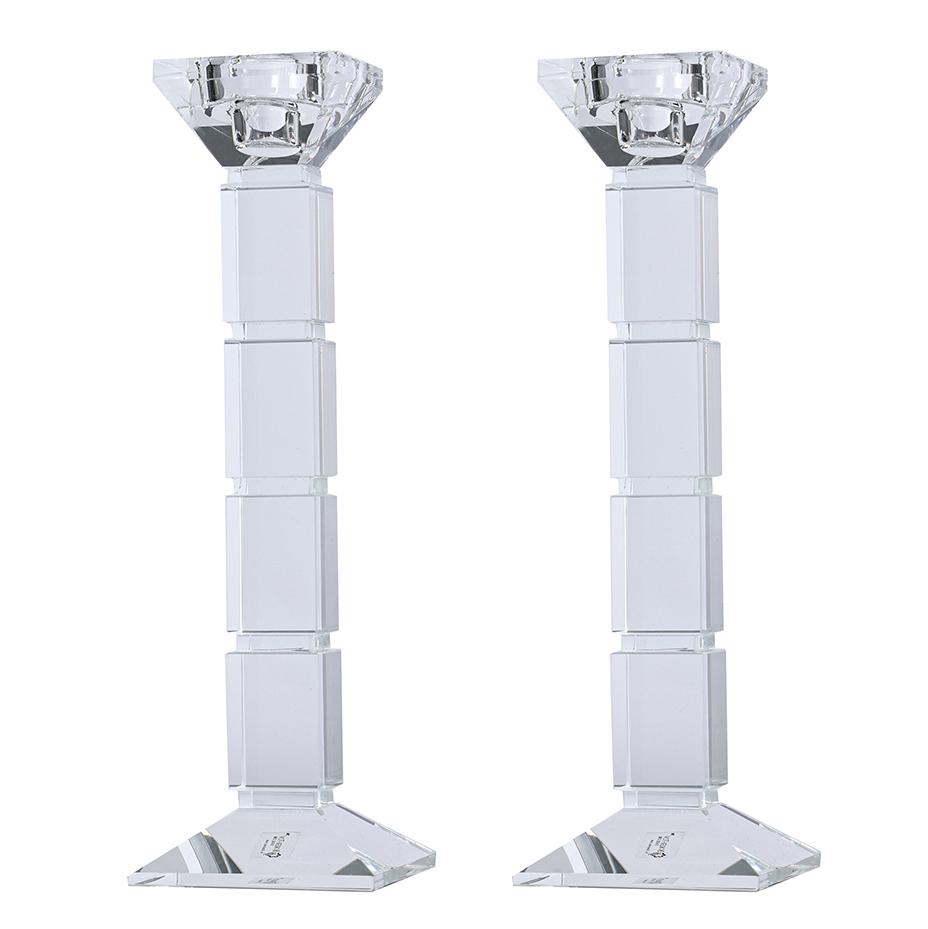 Crystal Candlesticks Square Design Set of Two - Etsy