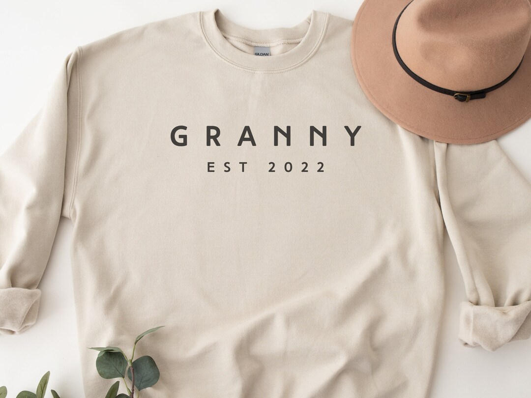 Granny Est Custom Year Sweatshirt | Minimal Granny Pullover | Custom ...