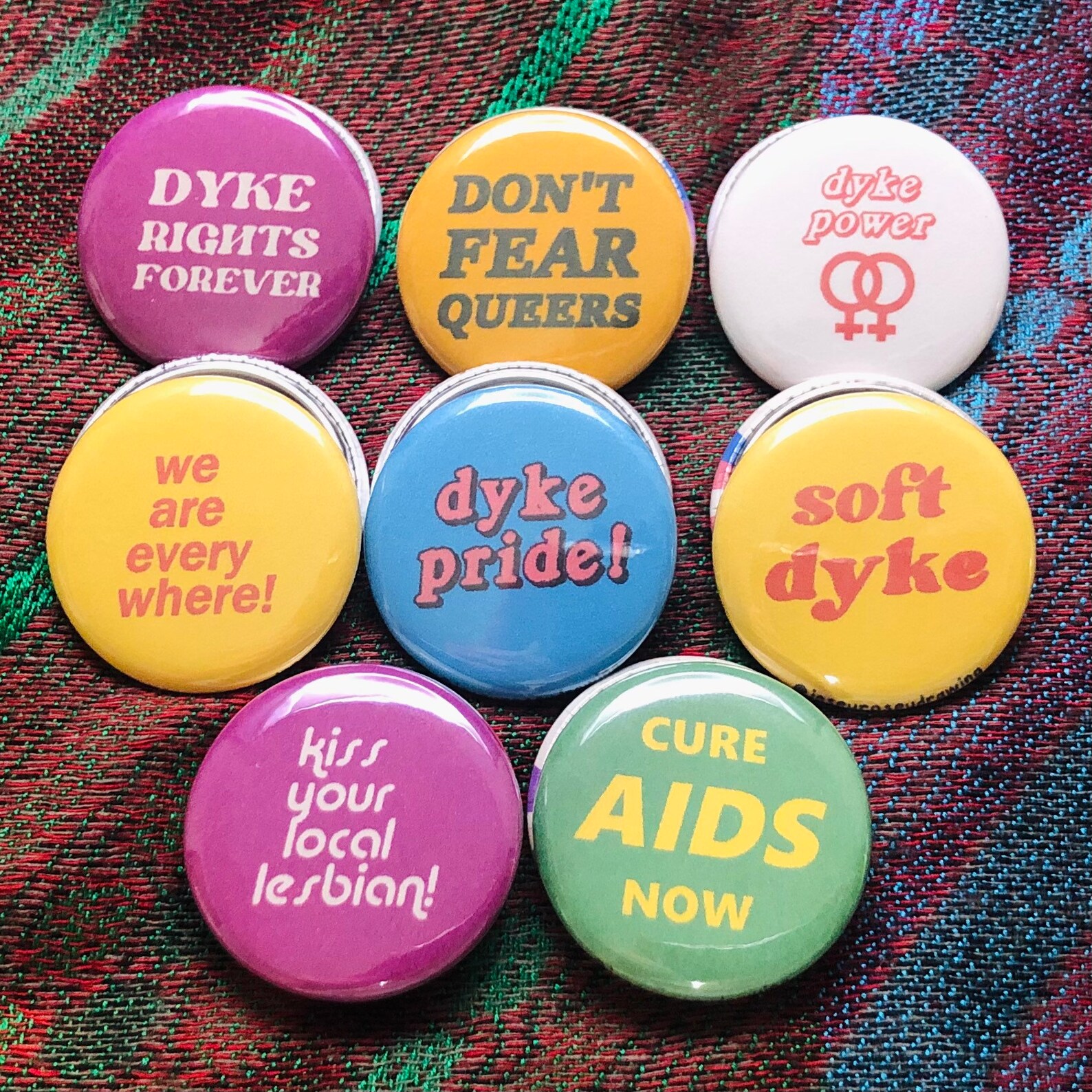 Vintage Pride Pinback Buttons Gay Lesbian Dyke Queer Lgbt Etsy