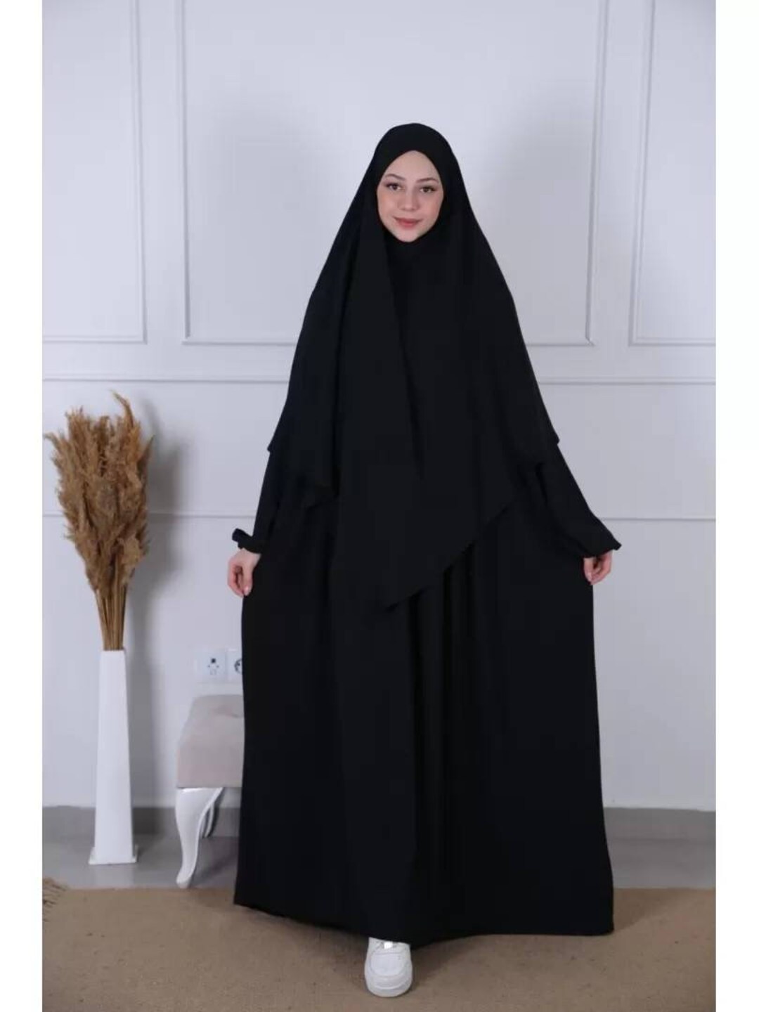 2 Piece Set Jazz Abaya With Khimar Khumur One Layer Khimar - Etsy