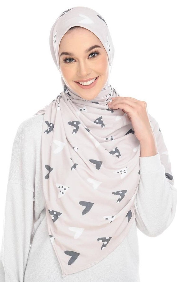 Printed Instant Hijab 1 Loop Hijab Fertig Hijab Chiffon Lycra - Etsy