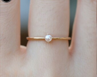 Tiny Pearl Ring - Etsy
