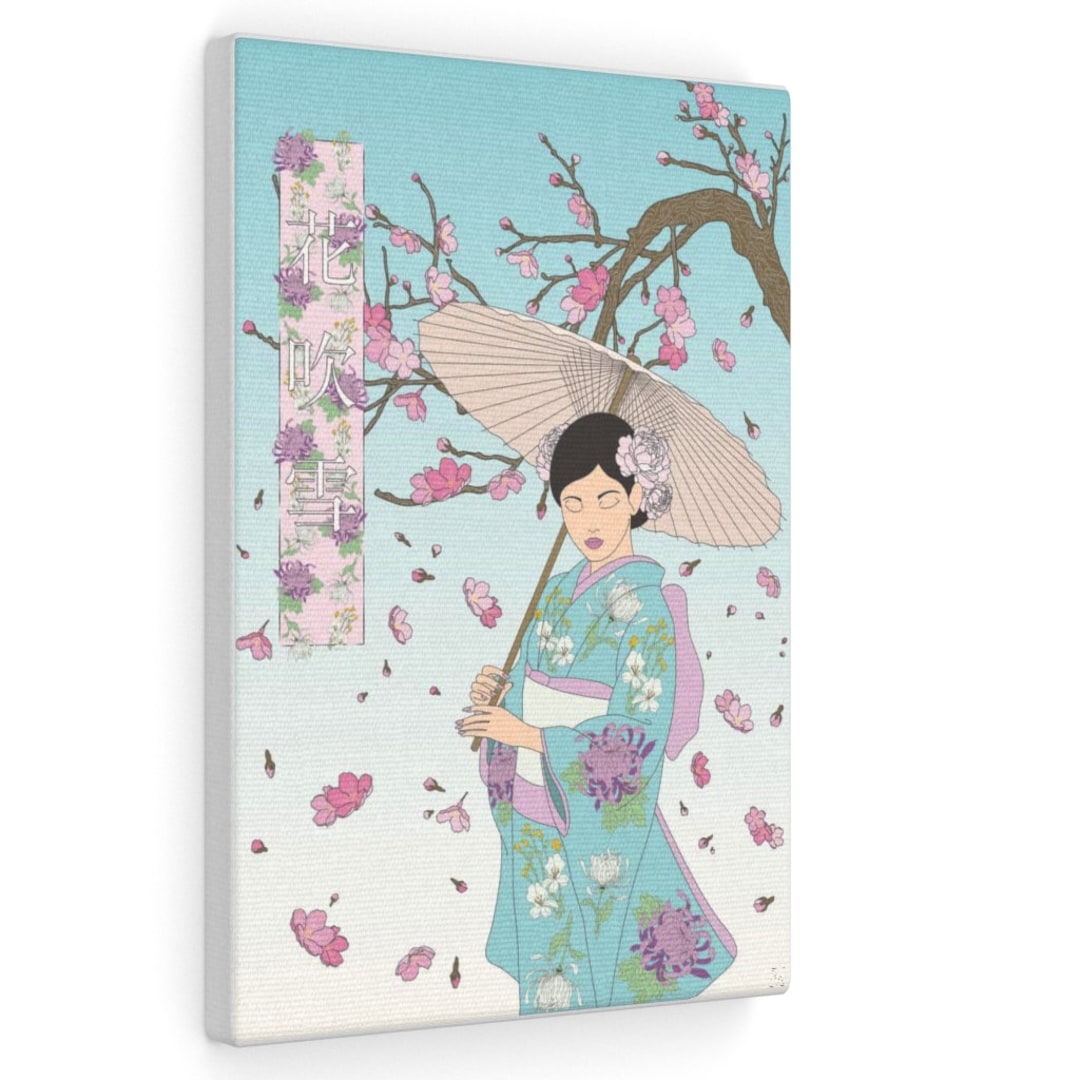 Japanese Love Letter: Falling Blossoms Canvas - Etsy