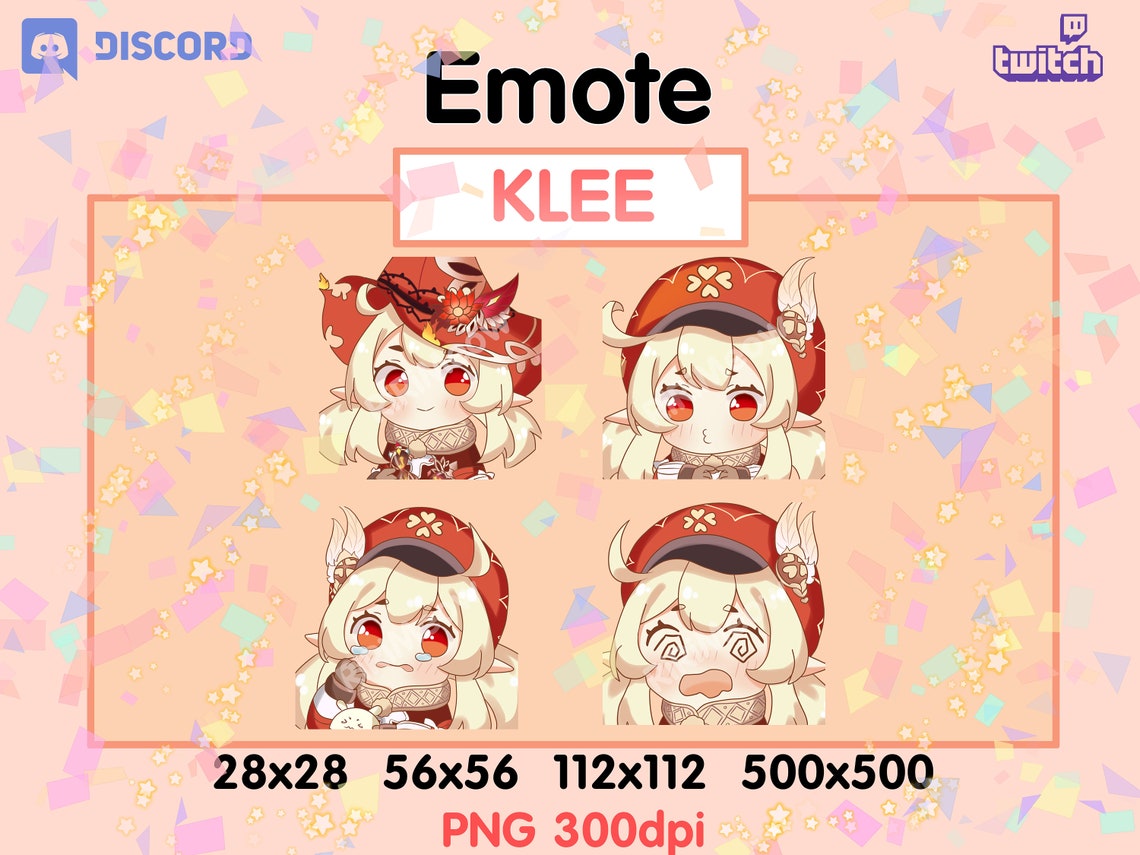 Klee Emote Genshin Impact Pack 2 - Twitch Emote - Discord Emote - Etsy