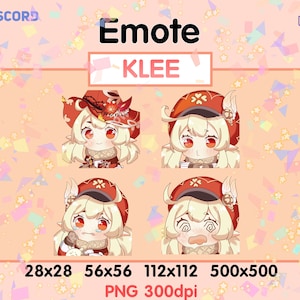 Klee Emote Genshin Impact Pack 2 - Twitch Emote - Discord Emote - Etsy
