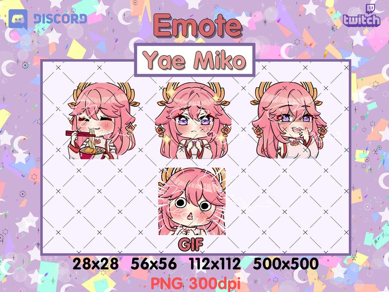 Yae Miko Emote Genshin Impact - Twitch Emote - Discord Emote - Etsy