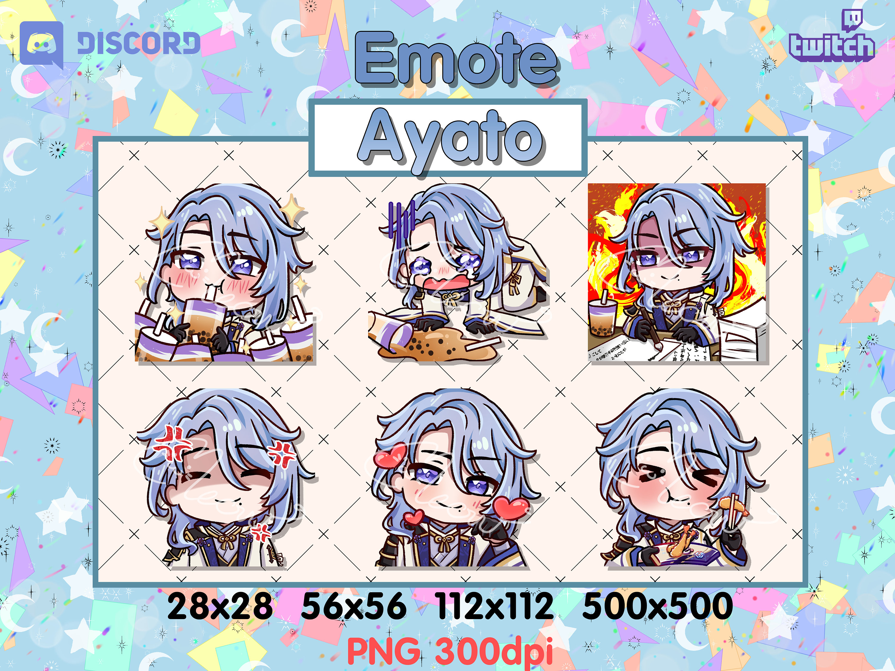 Ayato Emote Genshin Impact Pack- Twitch Emote - Discord Emote - Etsy ...