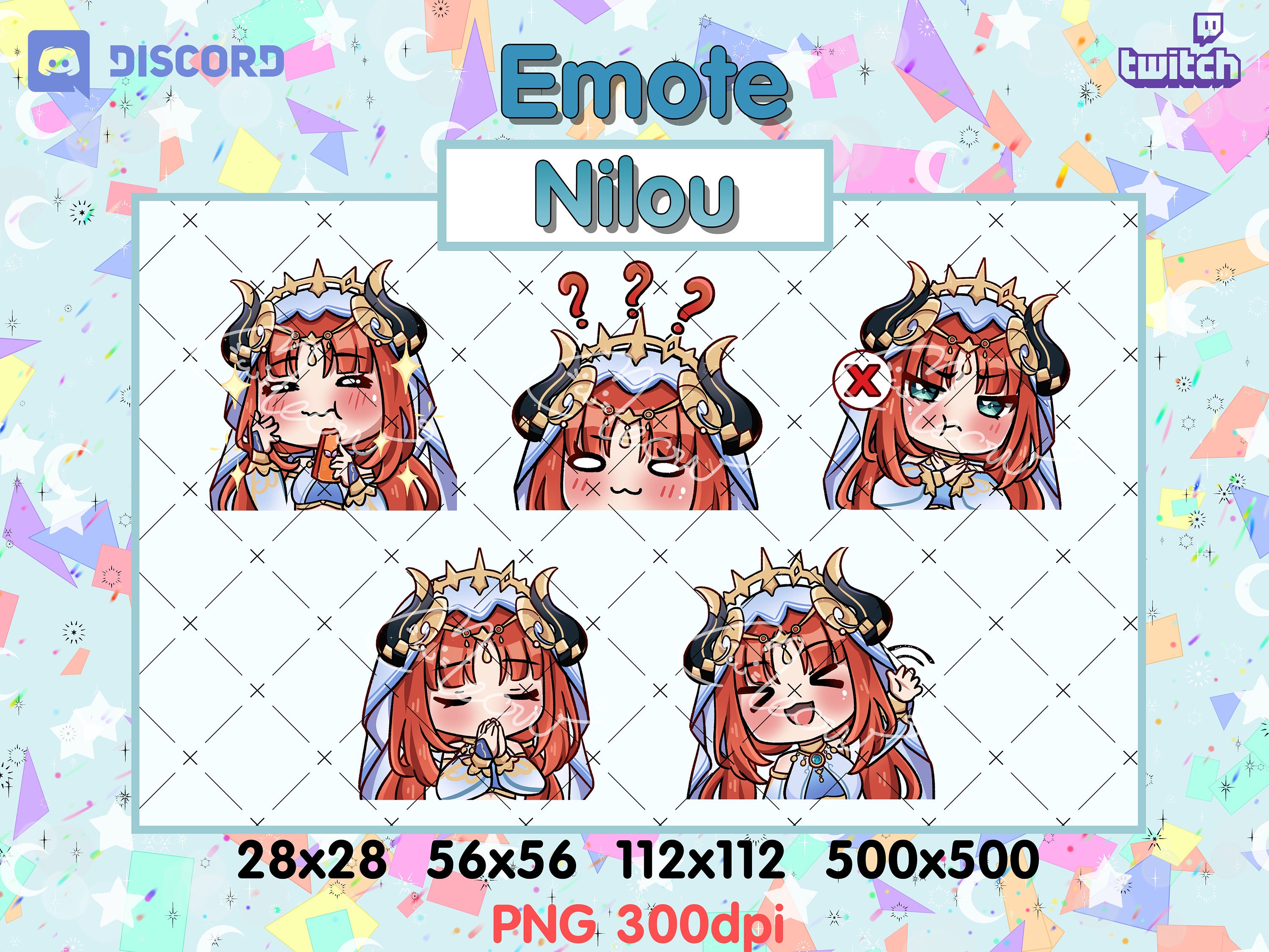 Nilou Emote Genshin Impact Pack Twitch Emote Discord Emote - Etsy Nederland