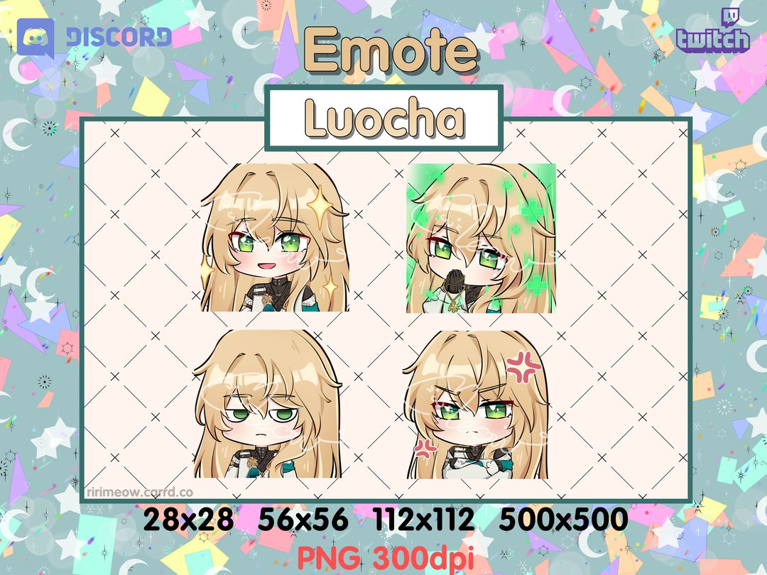 Luocha Emote Honkai Star Rail - Twitch Emote - Discord Emote - Etsy