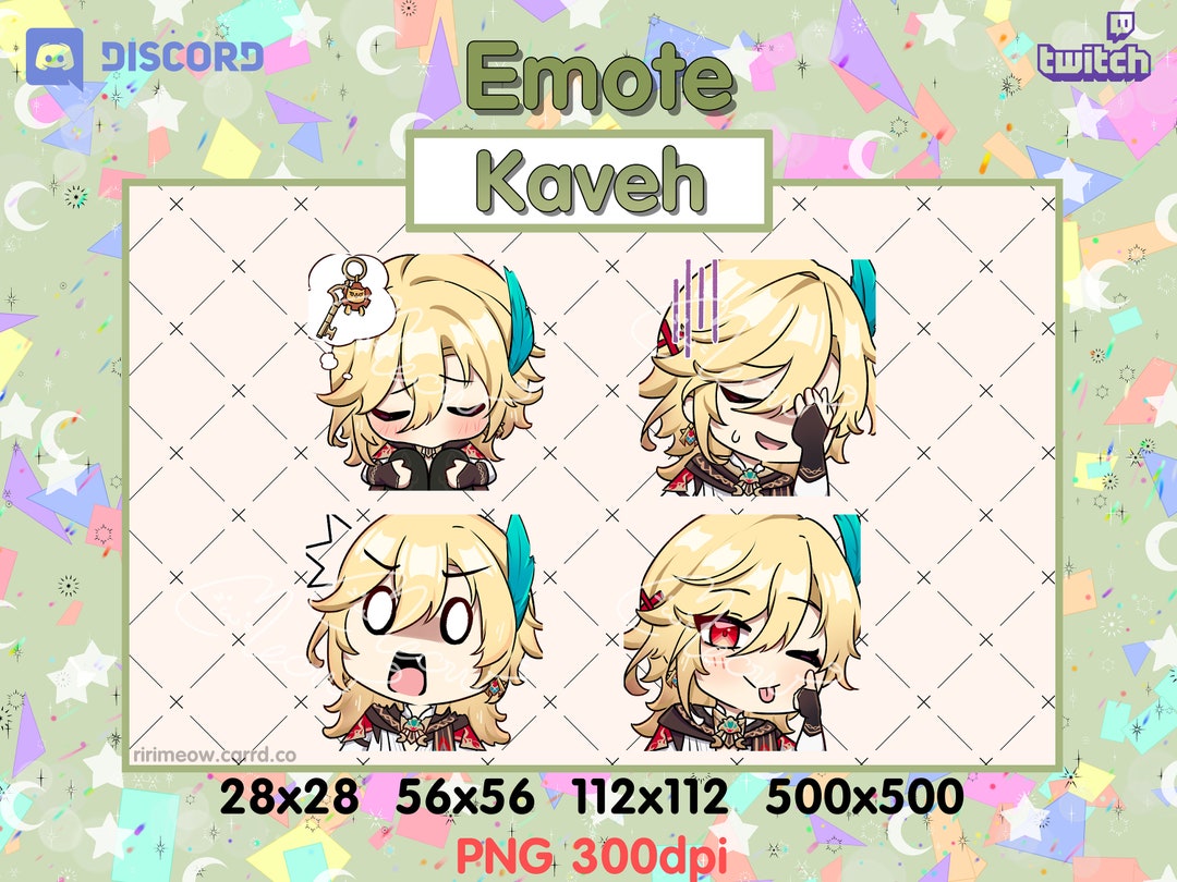 Kaveh Emote Genshin Impact Twitch Emote Discord Emote - Etsy Australia
