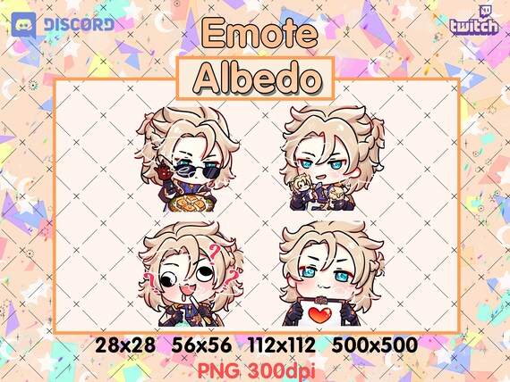 Albedo Emote Genshin Impact Twitch Emote Discord Emote - Etsy Australia