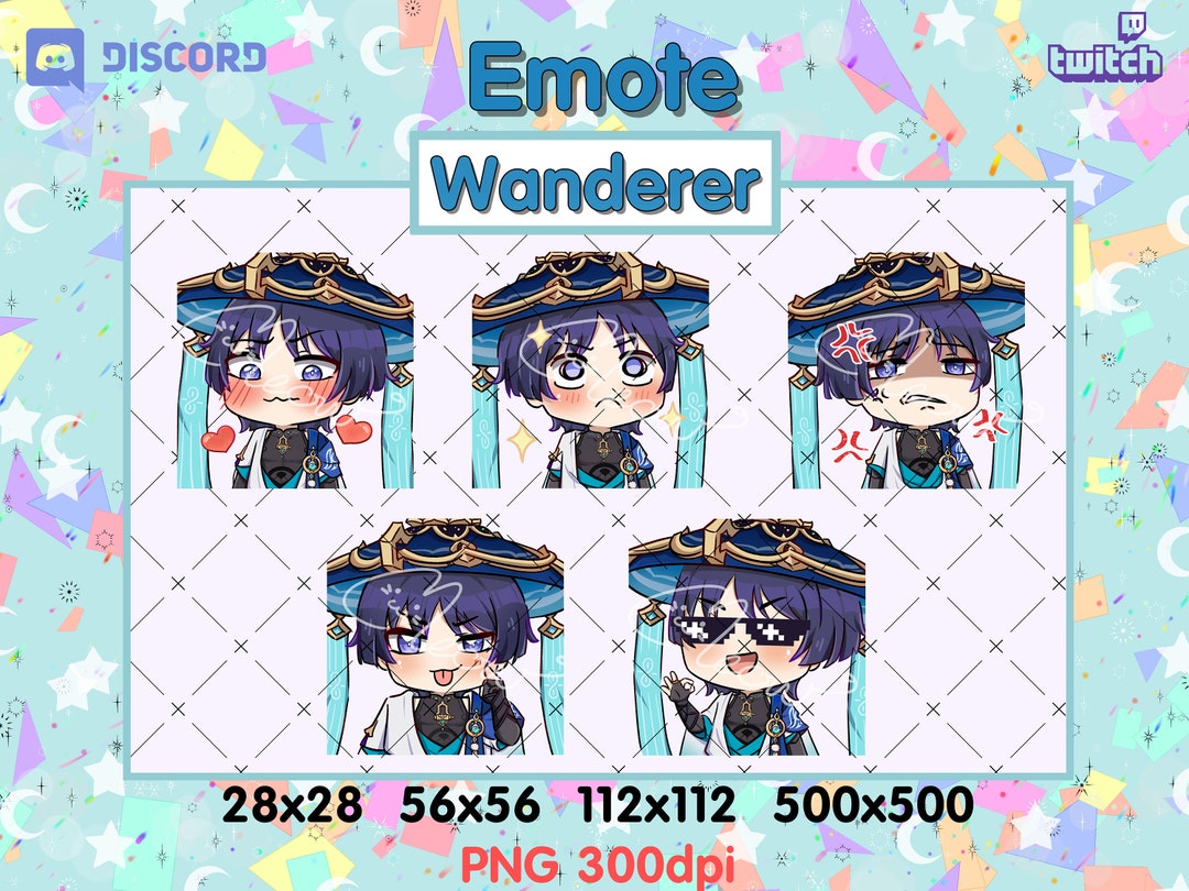 Wanderer Emote Genshin Impact Scaramouche Emote Twitch Emote Discord ...