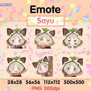 Sayu Emote Genshin Impact Pack- Twitch Emote - Discord Emote - Etsy