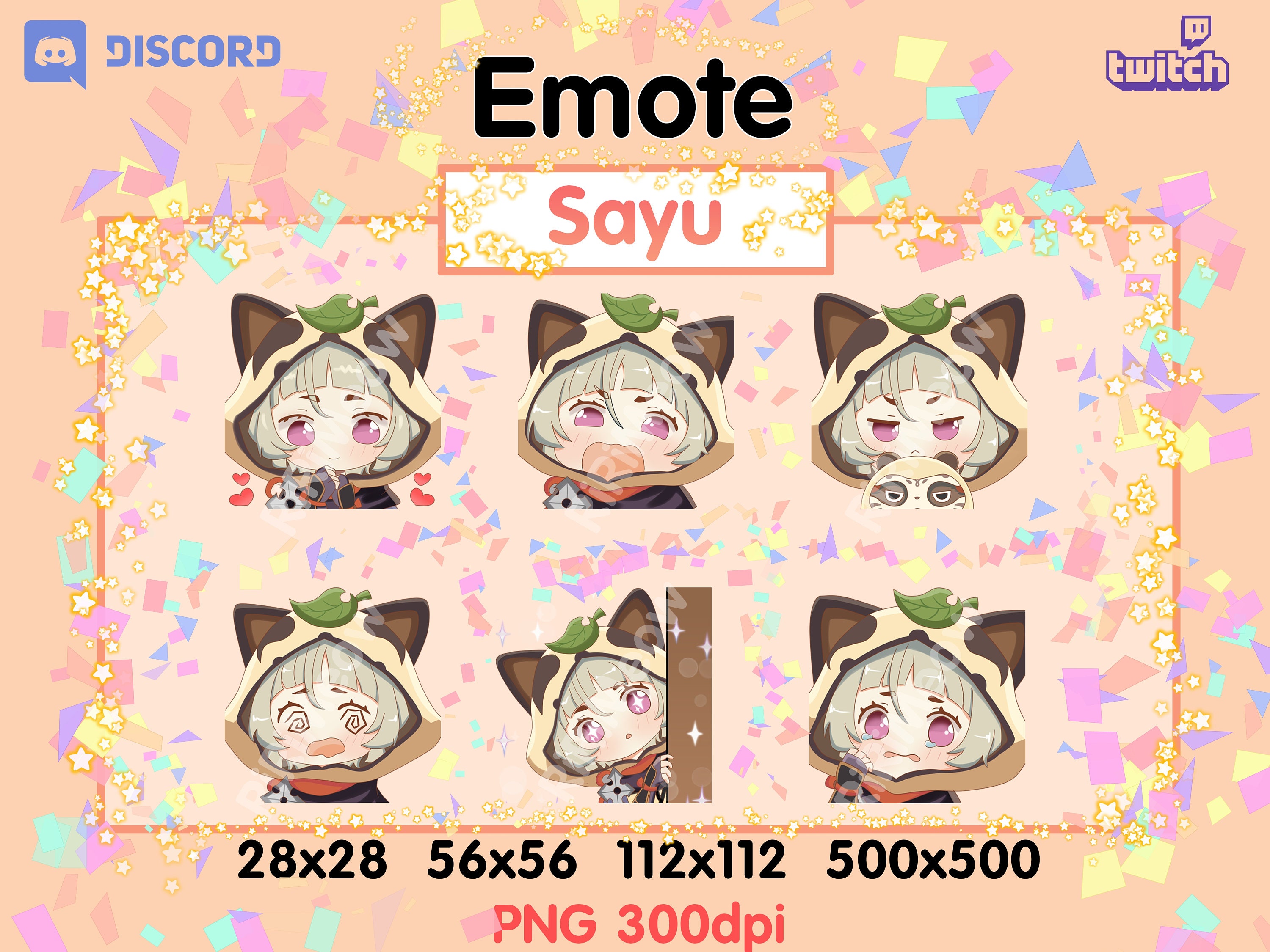 Sayu Emote Genshin Impact Pack Twitch Emote Discord Emote - Etsy
