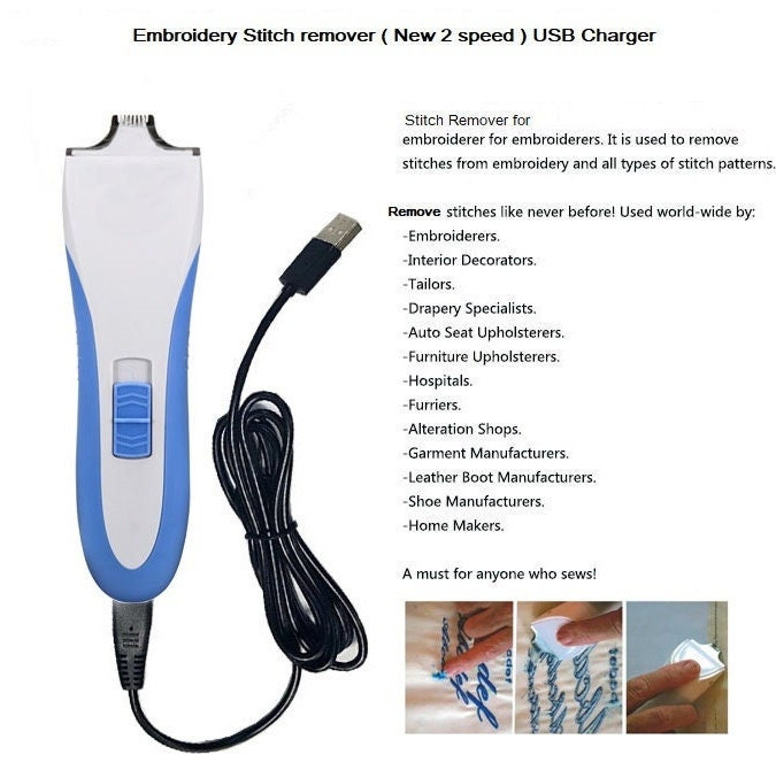 Embroidery Stitch Remover Machine, Stitch Eraser, Embroidery Stitch ...