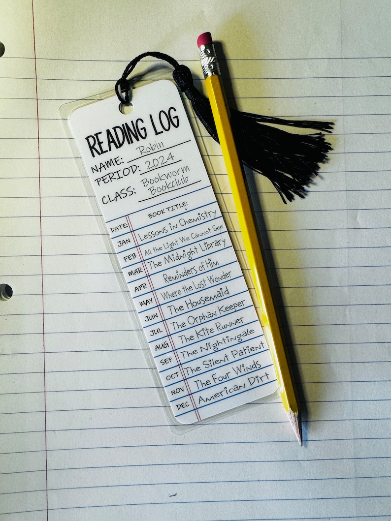 Personalized Book Club Bookmarks, Reading Goals, School Reading List ...