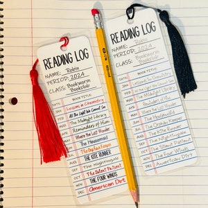 Personalized Book Club Bookmarks, Reading Goals, School Reading List ...