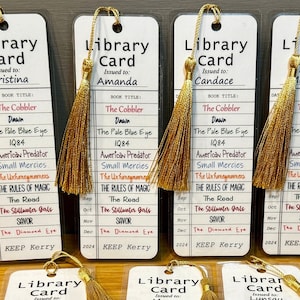 Personalized Book Club Bookmarks, Gifts for Book Lovers, Reading List ...