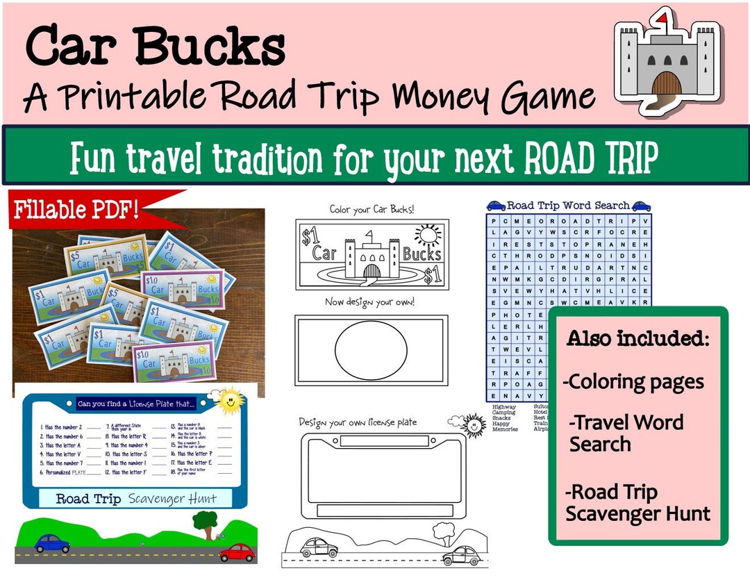 Car Ride Games Printable Travel Game for Kids Road Trip - Etsy UK