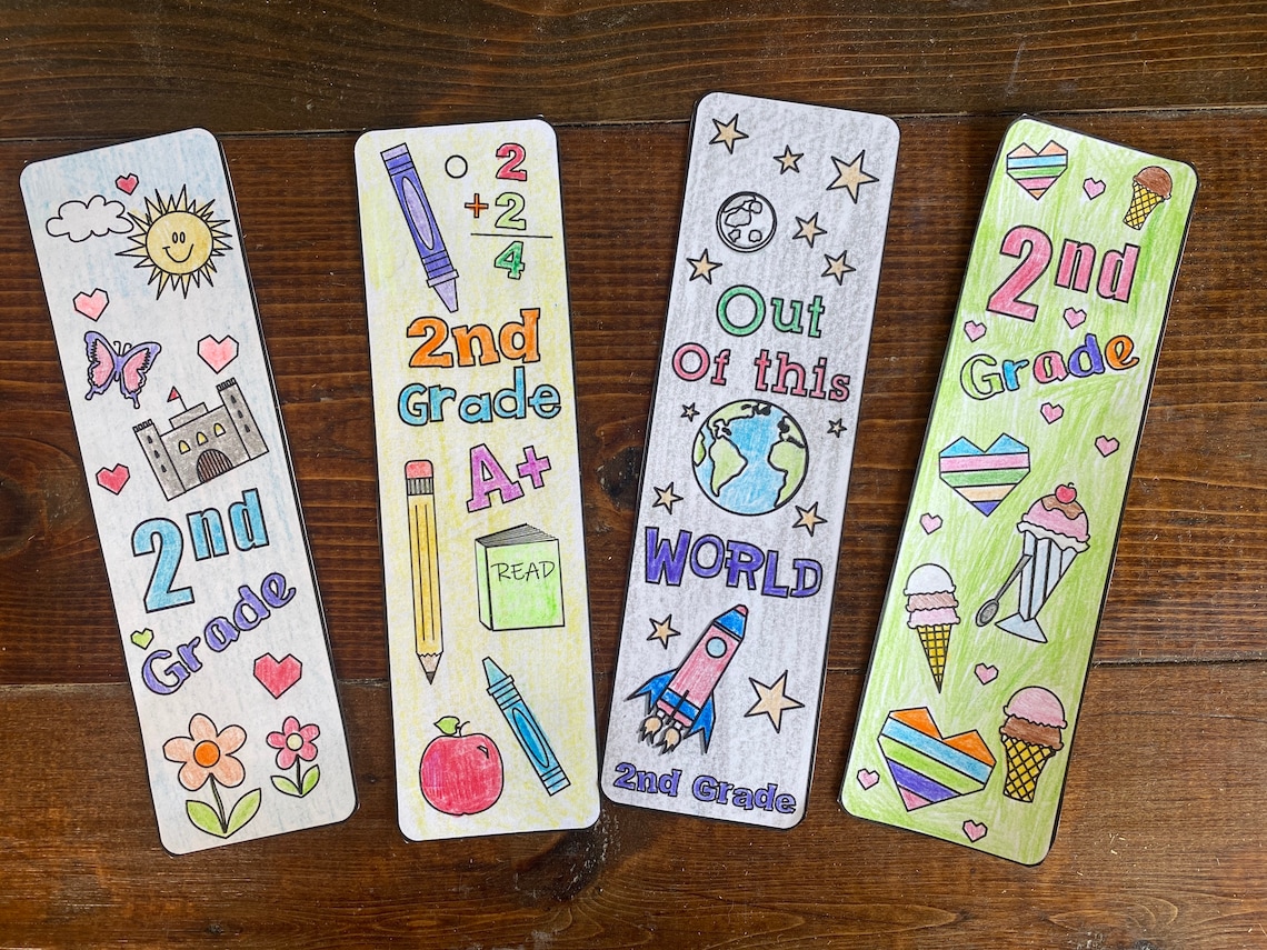 Printable Bookmarks for Kids, 2nd Grade Gift, School Coloring Pages ...