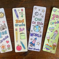 Personalized Bookmark, 1st Grade Gift, Printable Bookmarks for Kids ...