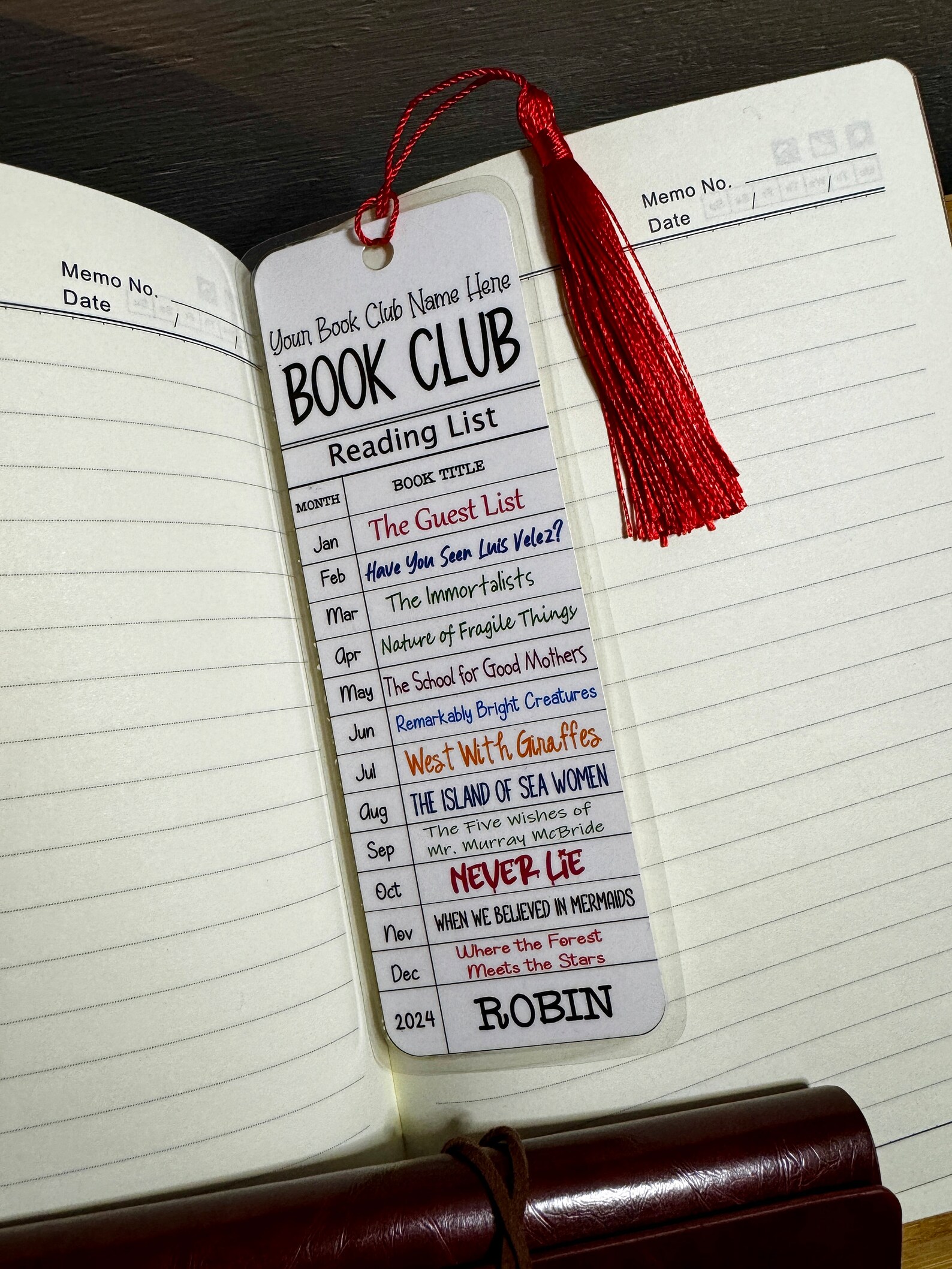 Personalized Book Club Bookmarks, Reading Goals, Gifts for Book Lovers ...