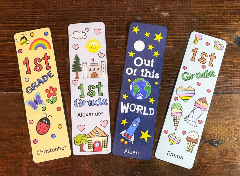 Personalized Bookmark 1st Grade Gift Printable Bookmarks for - Etsy