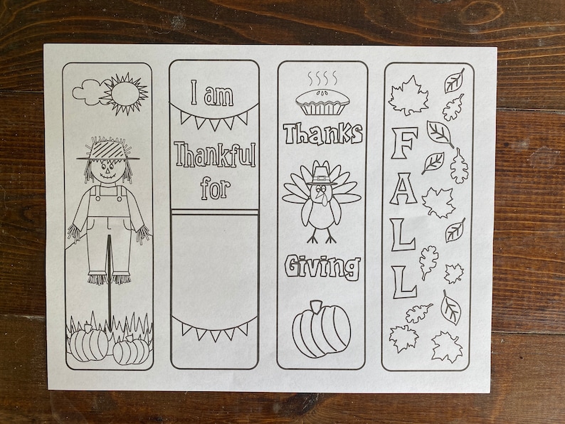 Thanksgiving Printables Kids, Printable Bookmarks for Kids, Fall ...