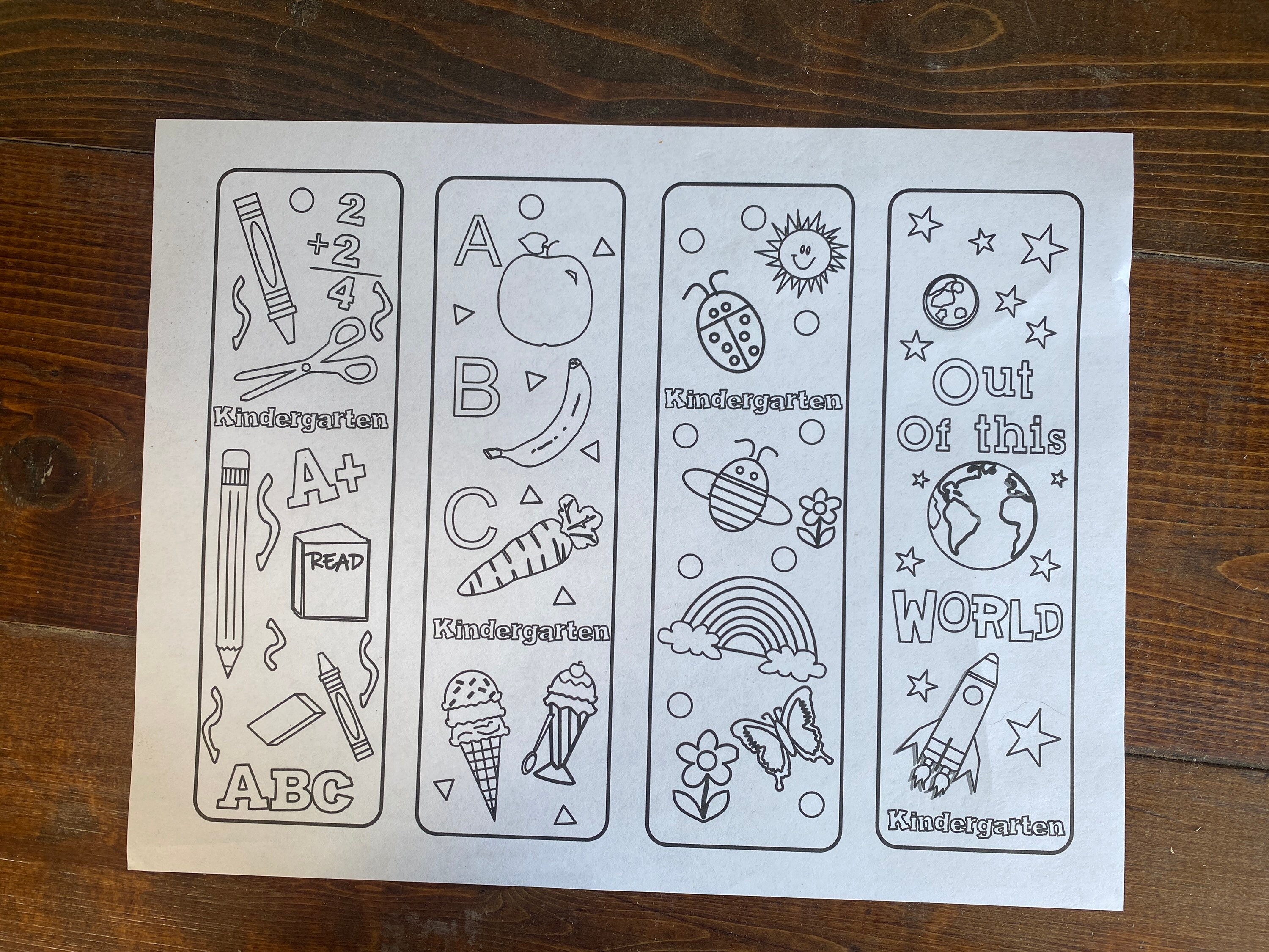 Kindergarten Activity Sheet, Printable Bookmarks for Kids, Kindergarten ...