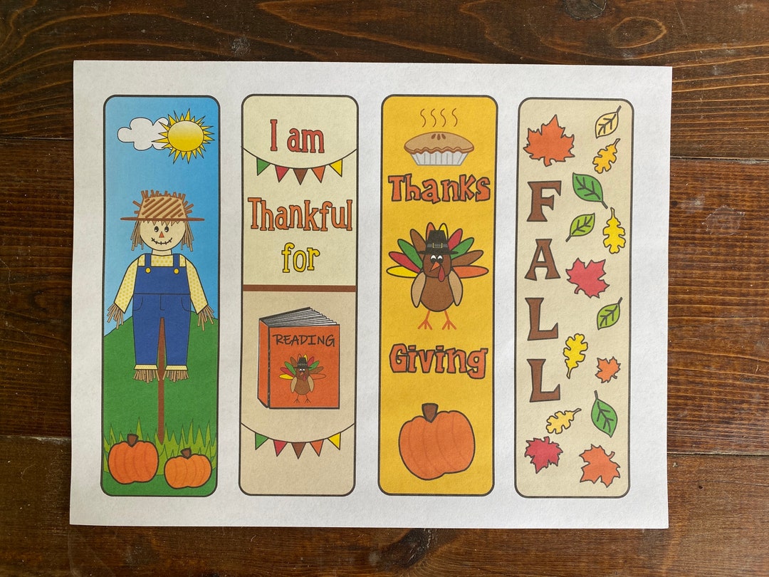 Thanksgiving Printables Kids, Printable Bookmarks for Kids, Fall ...