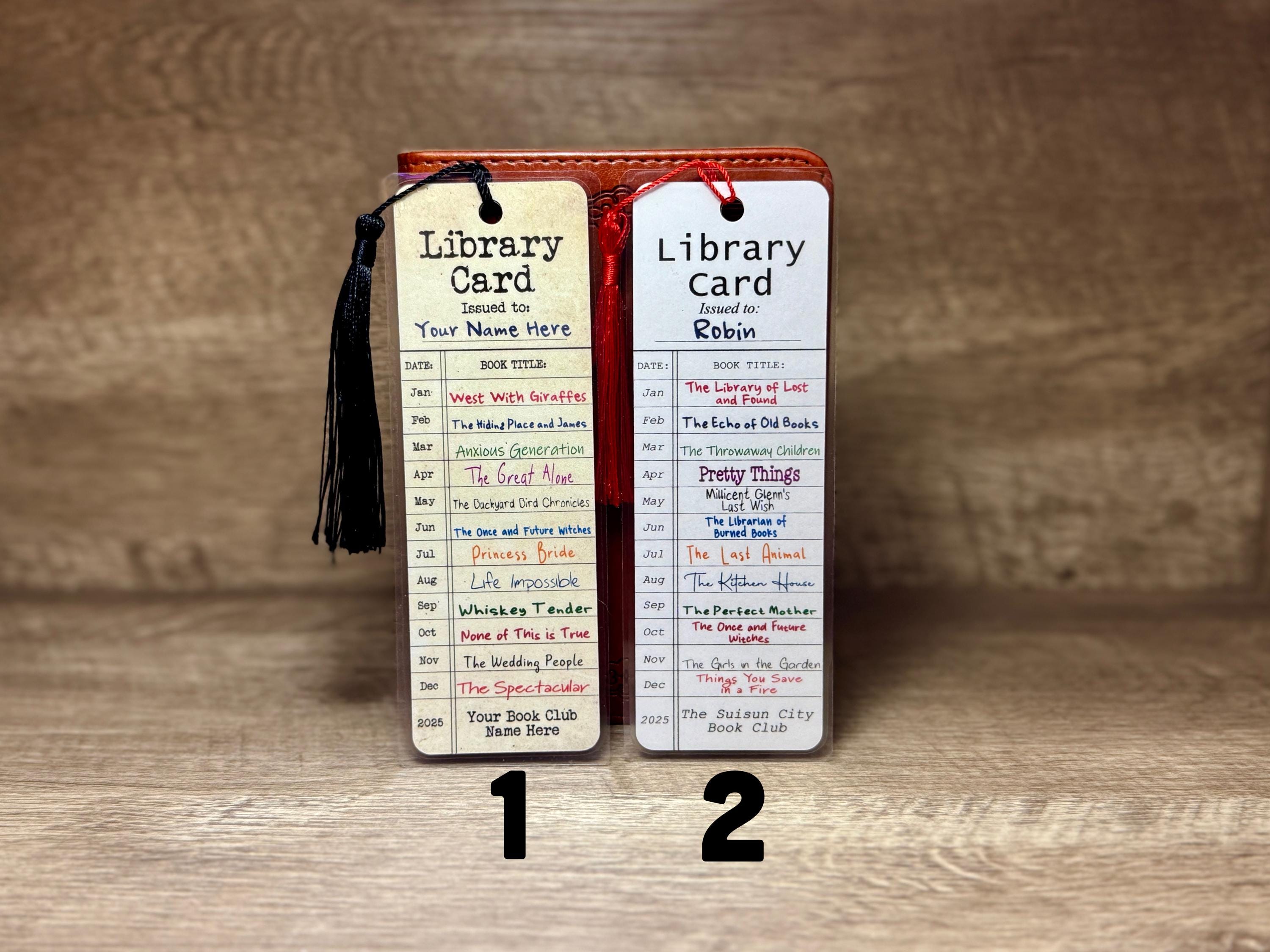 Personalized Book Club Bookmarks, Gifts for Book Lovers, Reading List ...