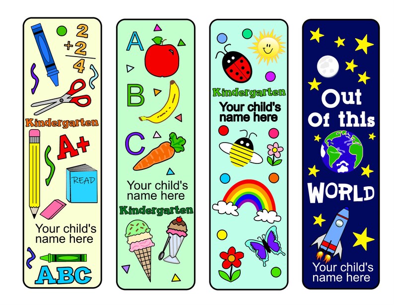 Kindergarten Activity Sheet, Printable Bookmarks for Kids, Kindergarten ...