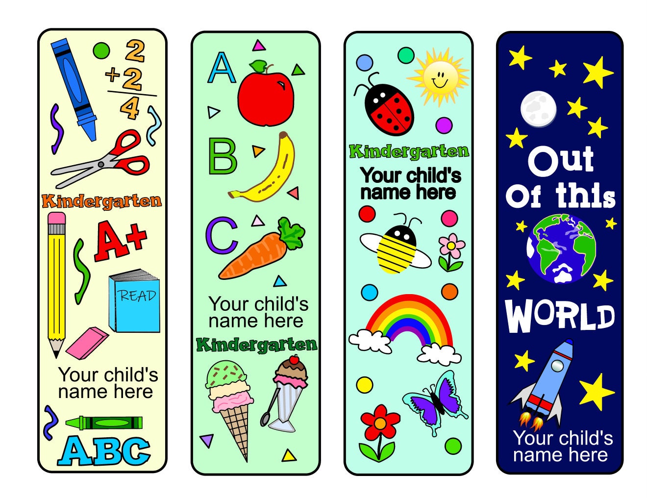 Kindergarten Activity Sheet, Printable Bookmarks for Kids, Kindergarten ...
