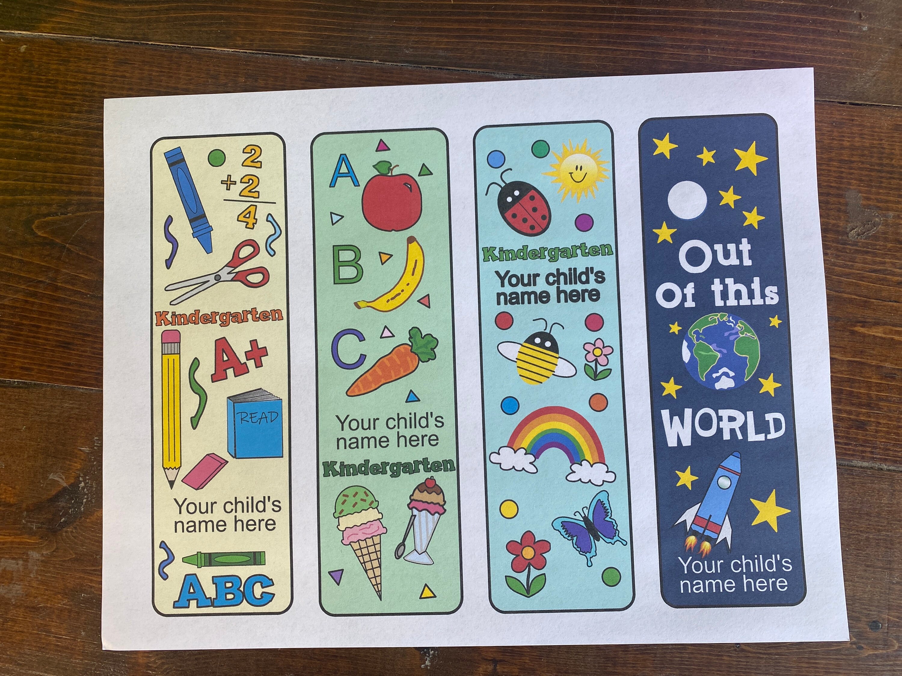 Kindergarten Activity Sheet, Printable Bookmarks for Kids, Kindergarten ...