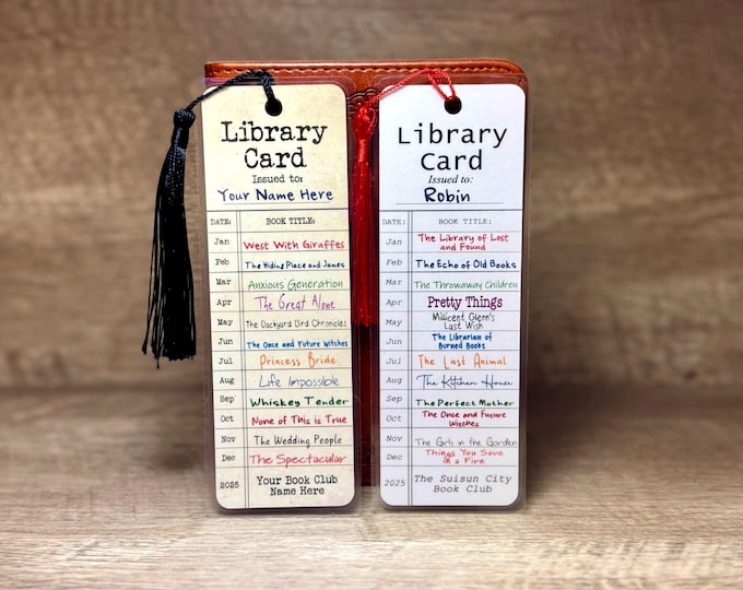 Personalized Book Club Bookmarks, Gifts for Book Lovers, Reading List ...