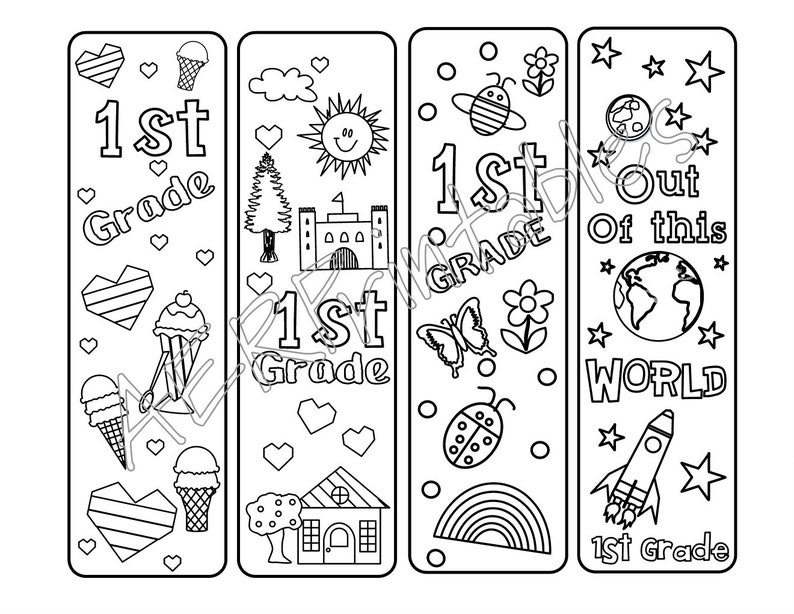 Personalized Bookmark 1st Grade Gift Printable Bookmarks for - Etsy