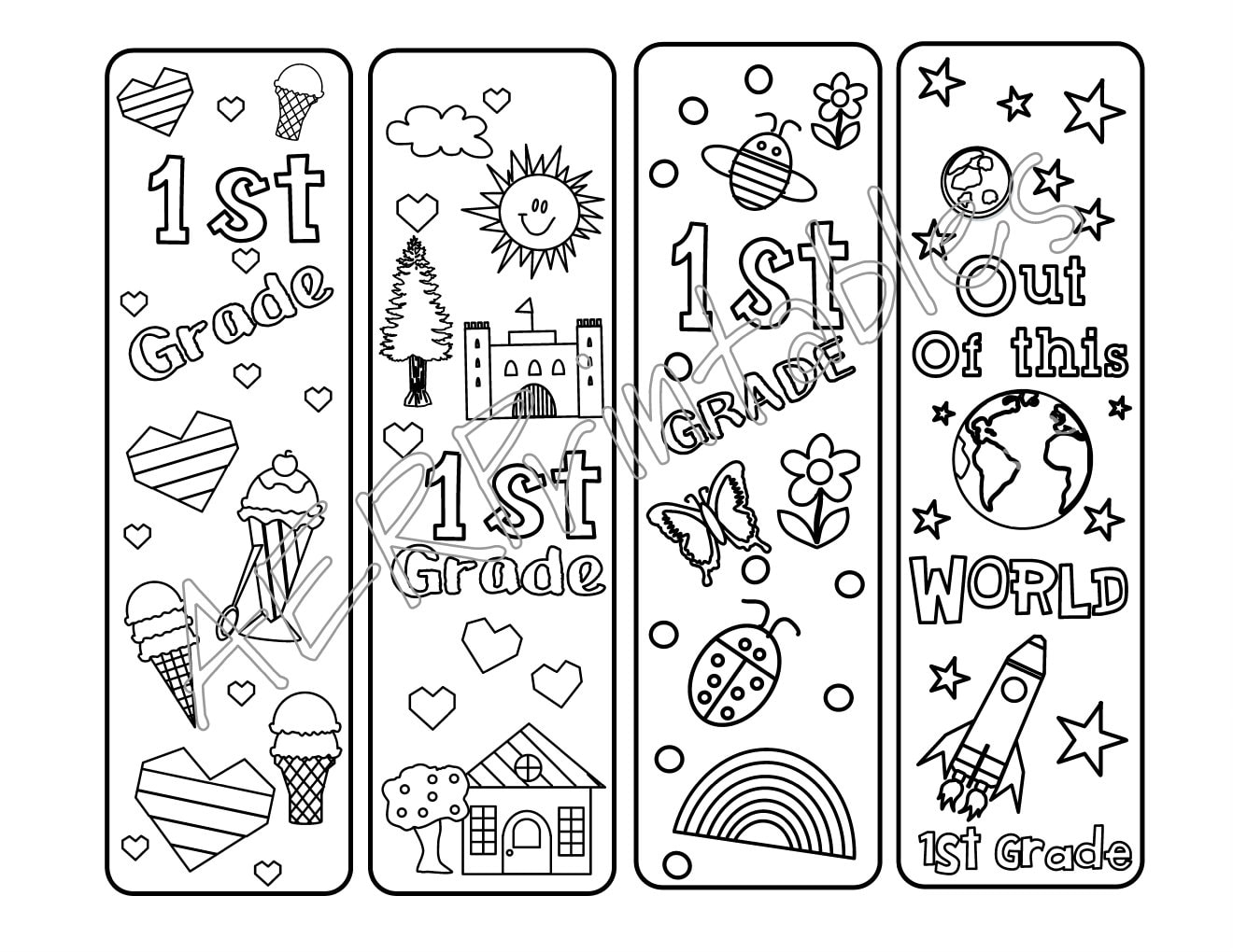 Personalized Bookmark 1st Grade Gift Printable Bookmarks for - Etsy