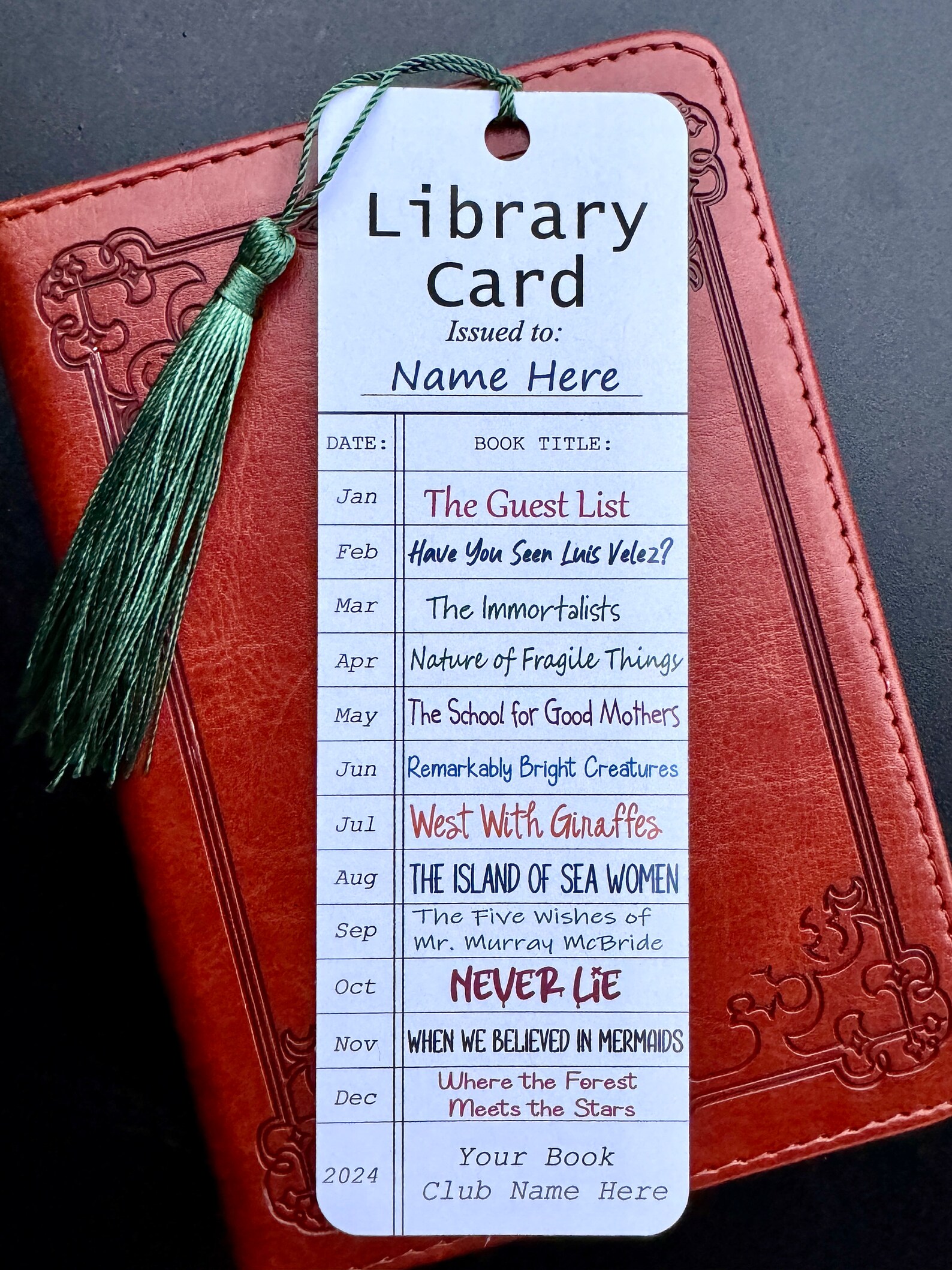 Printable Custom Bookmarks, Book Club, Reading List, Gifts for Book ...