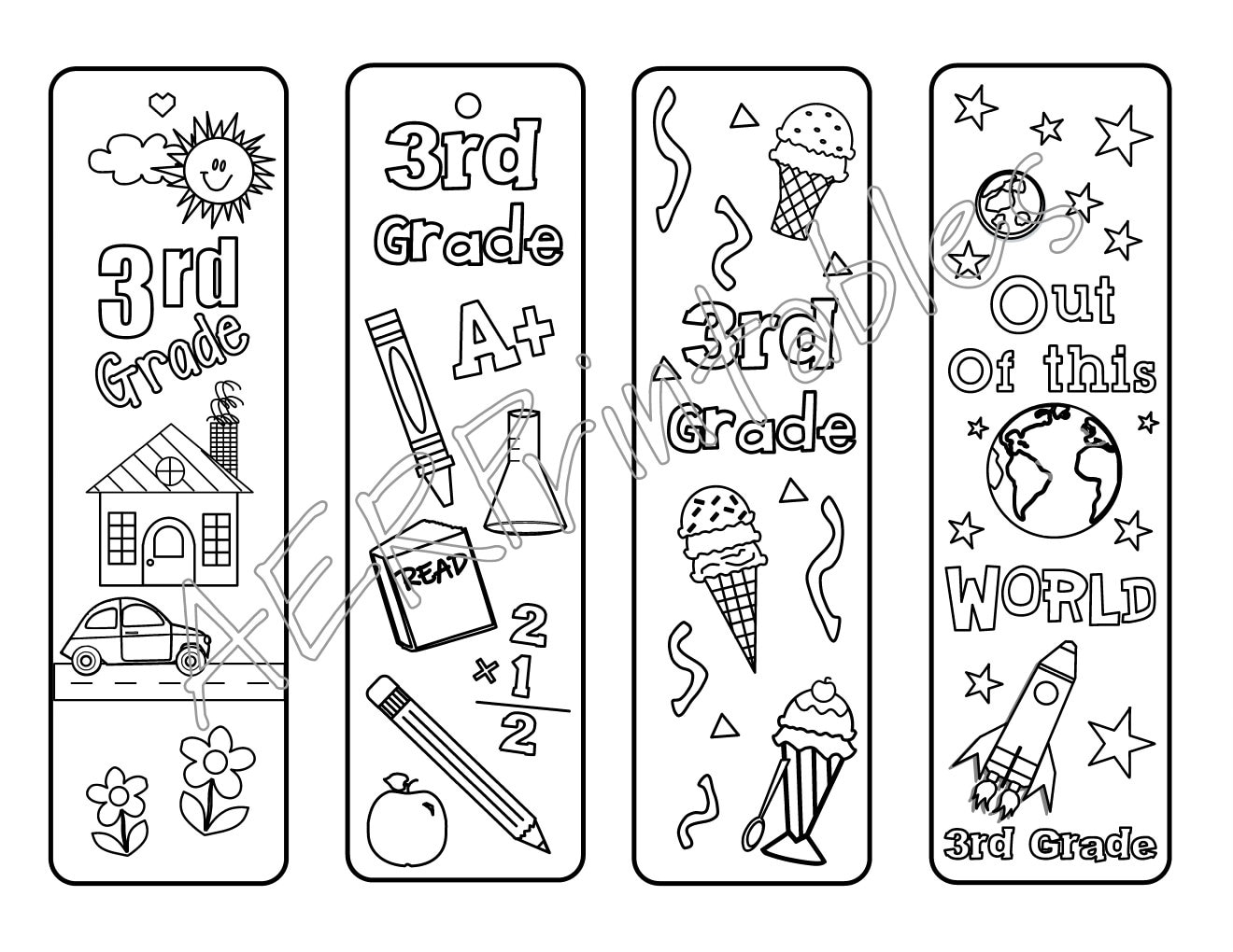 3rd Grade Printable Activities, Printable Bookmarks for Kids, Teacher ...