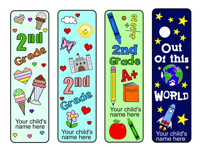 Printable Bookmarks for Kids, 2nd Grade Gift, School Coloring Pages ...