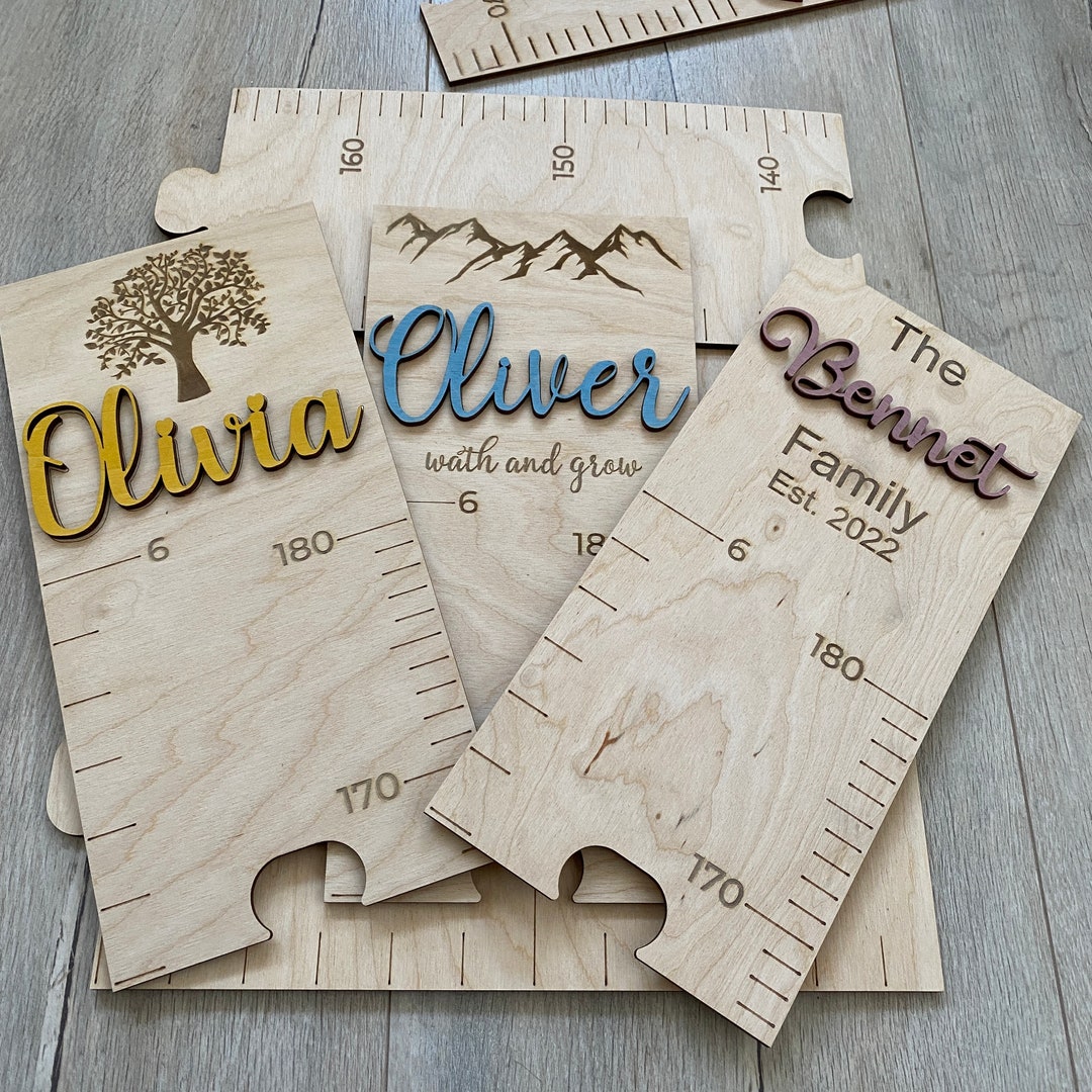 Wood Height Chart Family Name Growth Chart Growth Chart With Surname ...