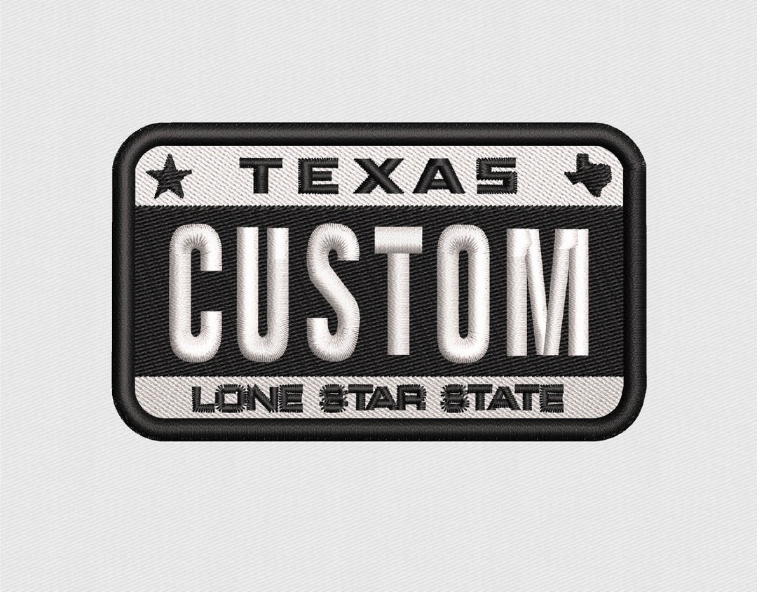 Texas License Plate CUSTOM NAME DST Embroidery File - Etsy
