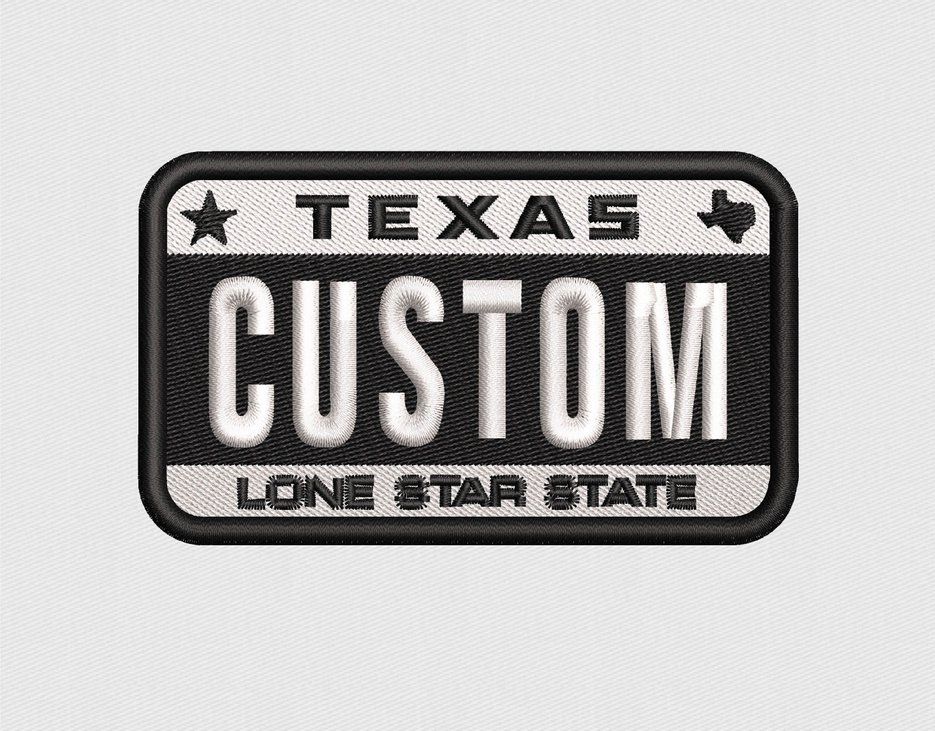 Texas License Plate CUSTOM NAME DST Embroidery File - Etsy
