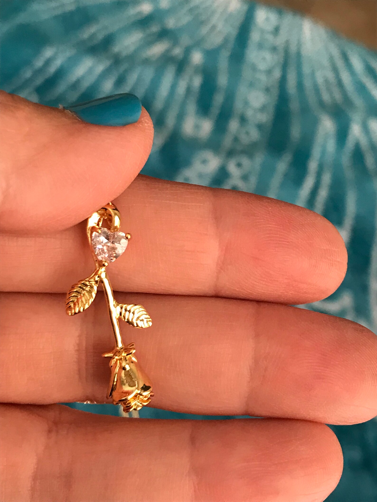 Gold Rose Stem Necklace Rose Flower Necklace Floral - Etsy