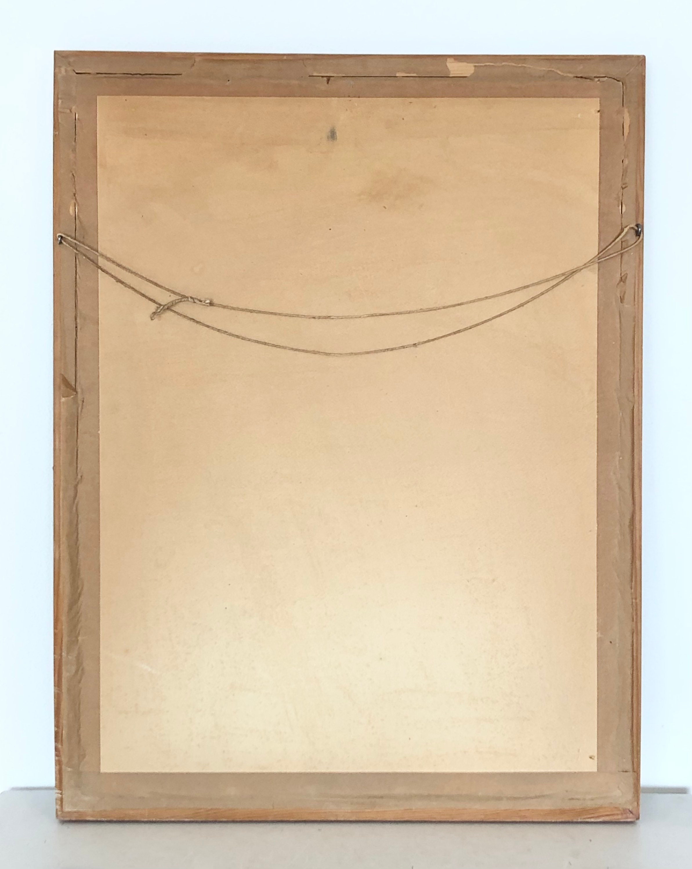 Original Danish Oil Chalk Drawing on Paper by From 1958 by Marie Louise ...
